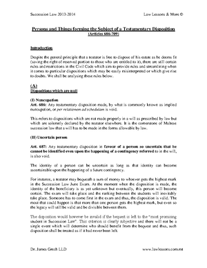 Law Lessons - Notes - Acceptance & Renunciation of an Inheritance ...