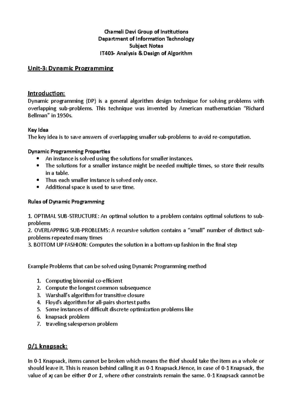 IT ADA403 Unit-III notes 1548314289 - Chameli Devi Group of ...