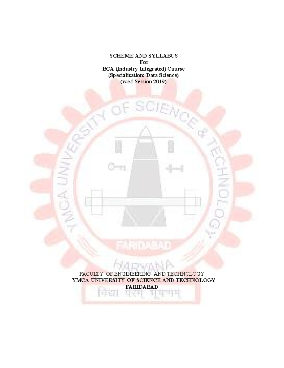 BCA Data Science (Scheme 2019-20) - SCHEME AND SYLLABUS For BCA (Industry Integrated) Course ...