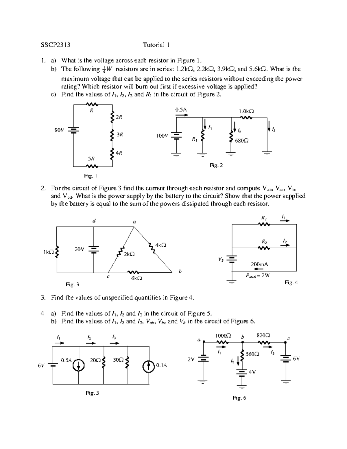 basic electronic exercise physic Tutorial 1 - SSCP2313 Tutorial 1 1. a ...