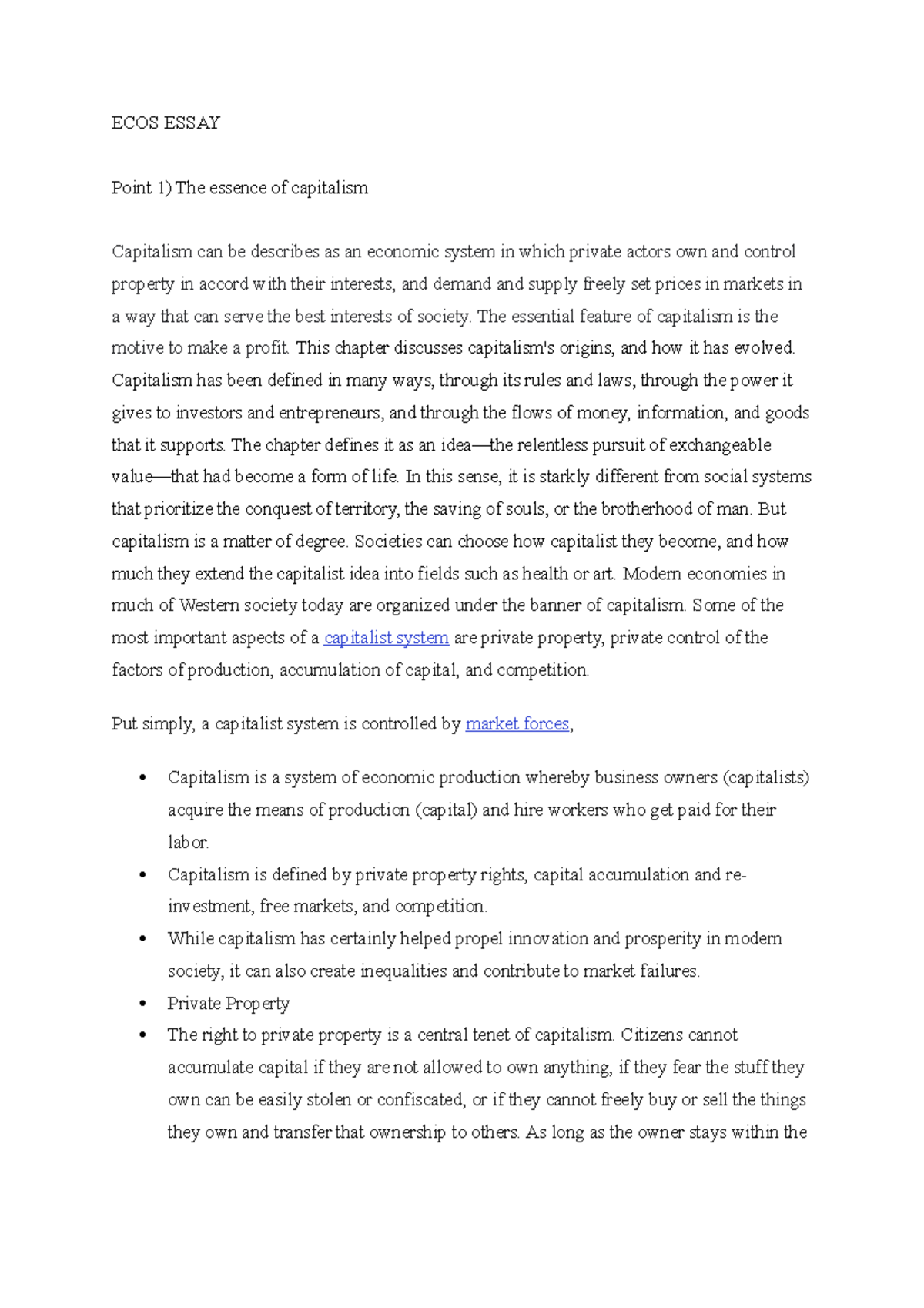 1340 - The essence of capitalism; advantages vs disadvantages. With ...