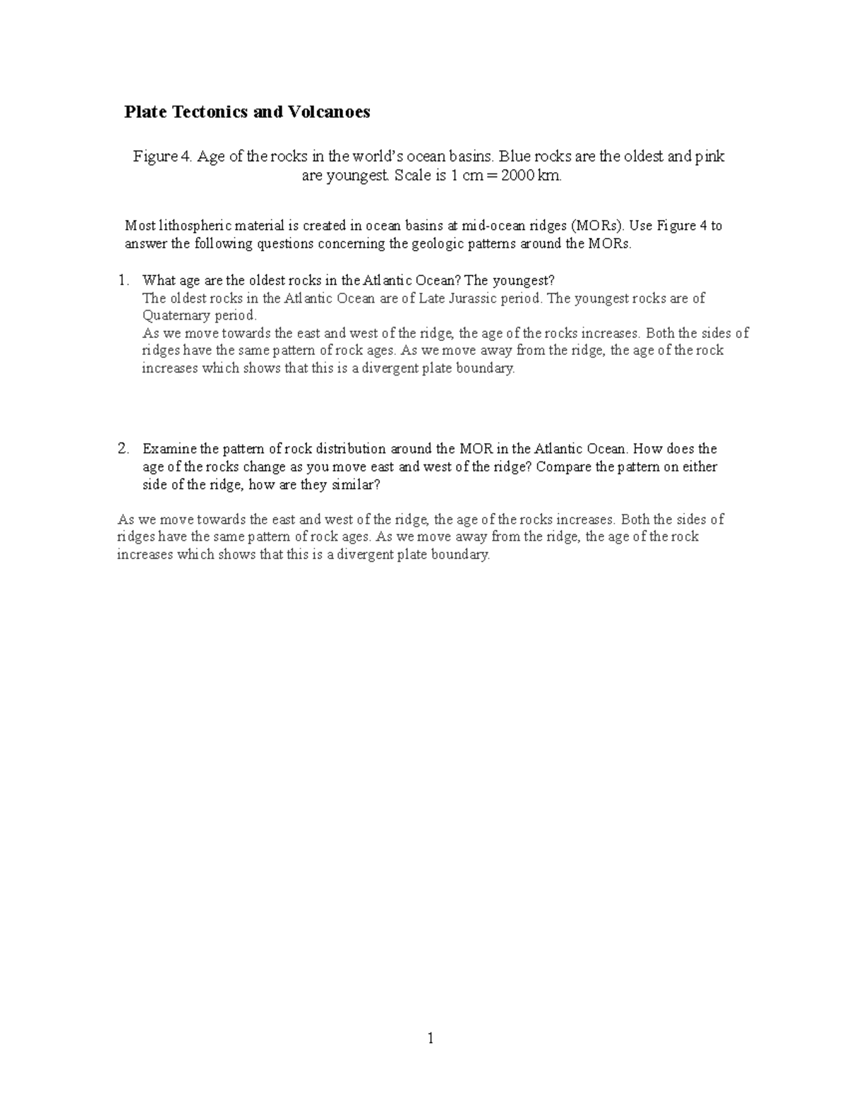 Volcanoes and Plate Tectonics Questions - Plate Tectonics and Volcanoes ...