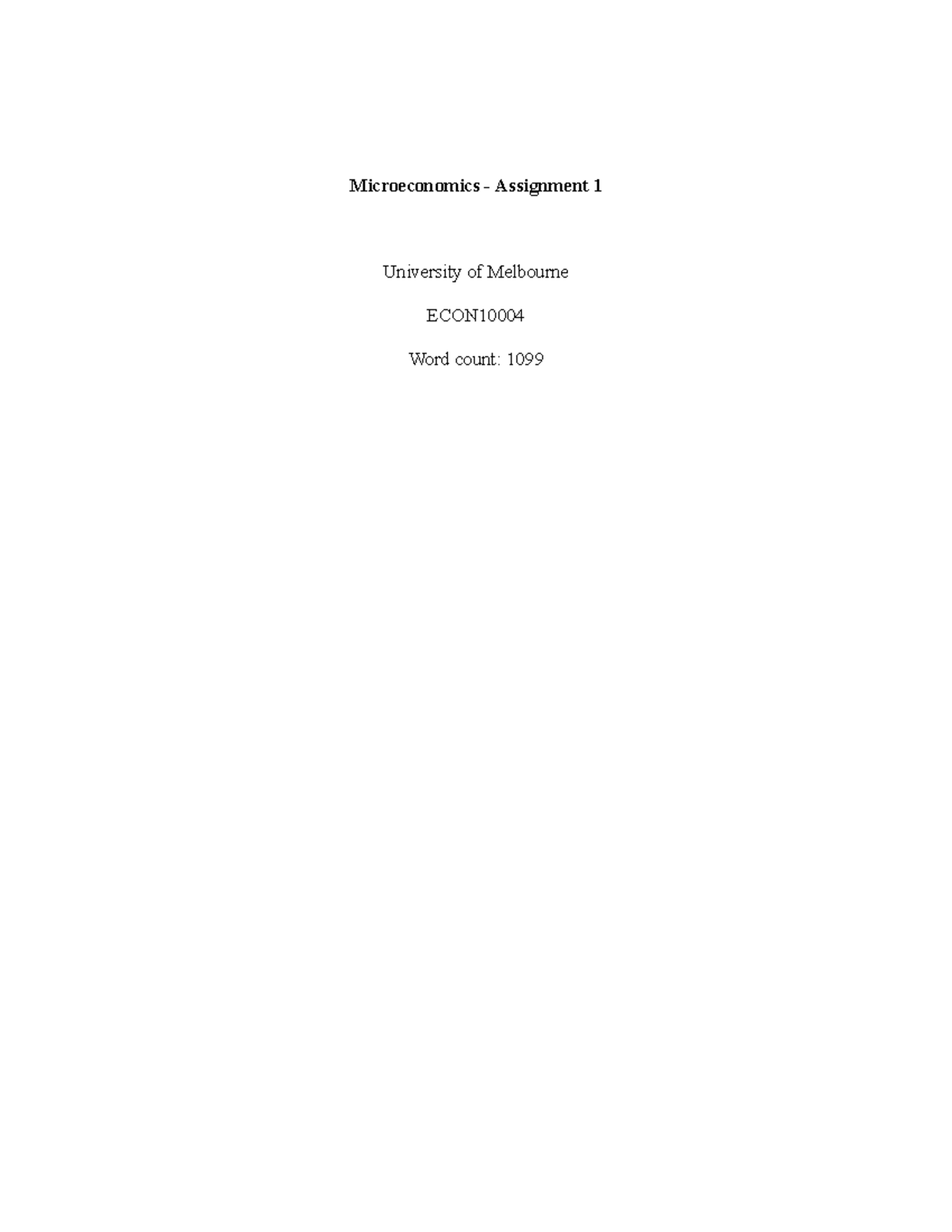 Microeconomics - Assignment 1 - The costs of service with passengers ...