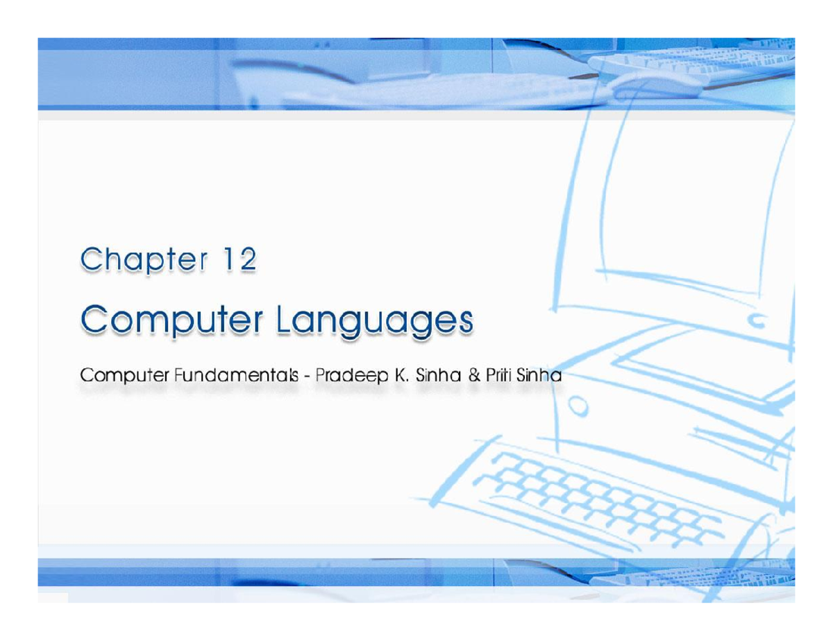 Chapter 12-CL - good - Ref Page Chapt er 12: Com put er Languages Slide ...