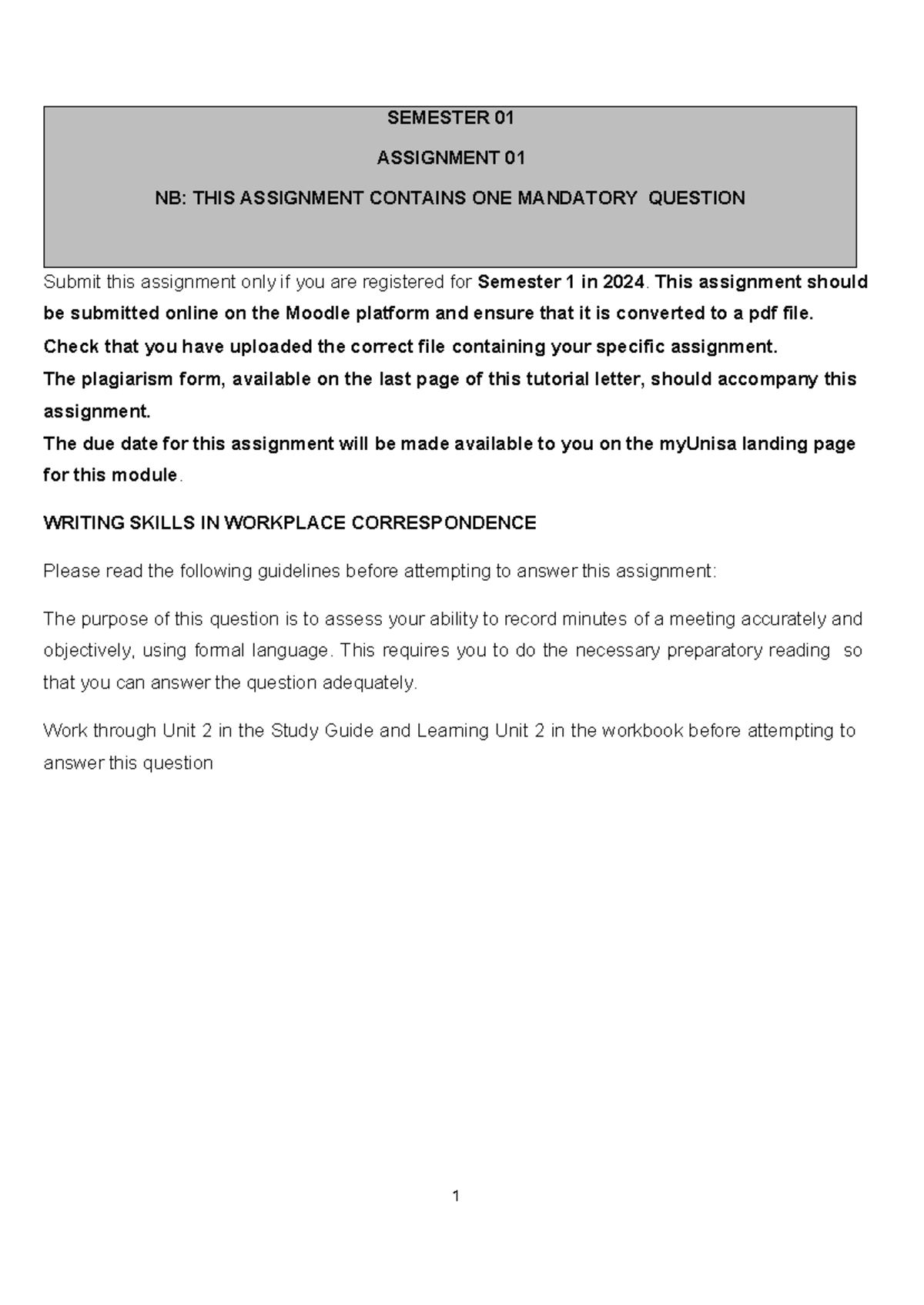 ENN1504 Assignment 1 Semester 1 2024 - SEMESTER 01 ASSIGNMENT 01 NB: THIS ASSIGNMENT CONTAINS ...