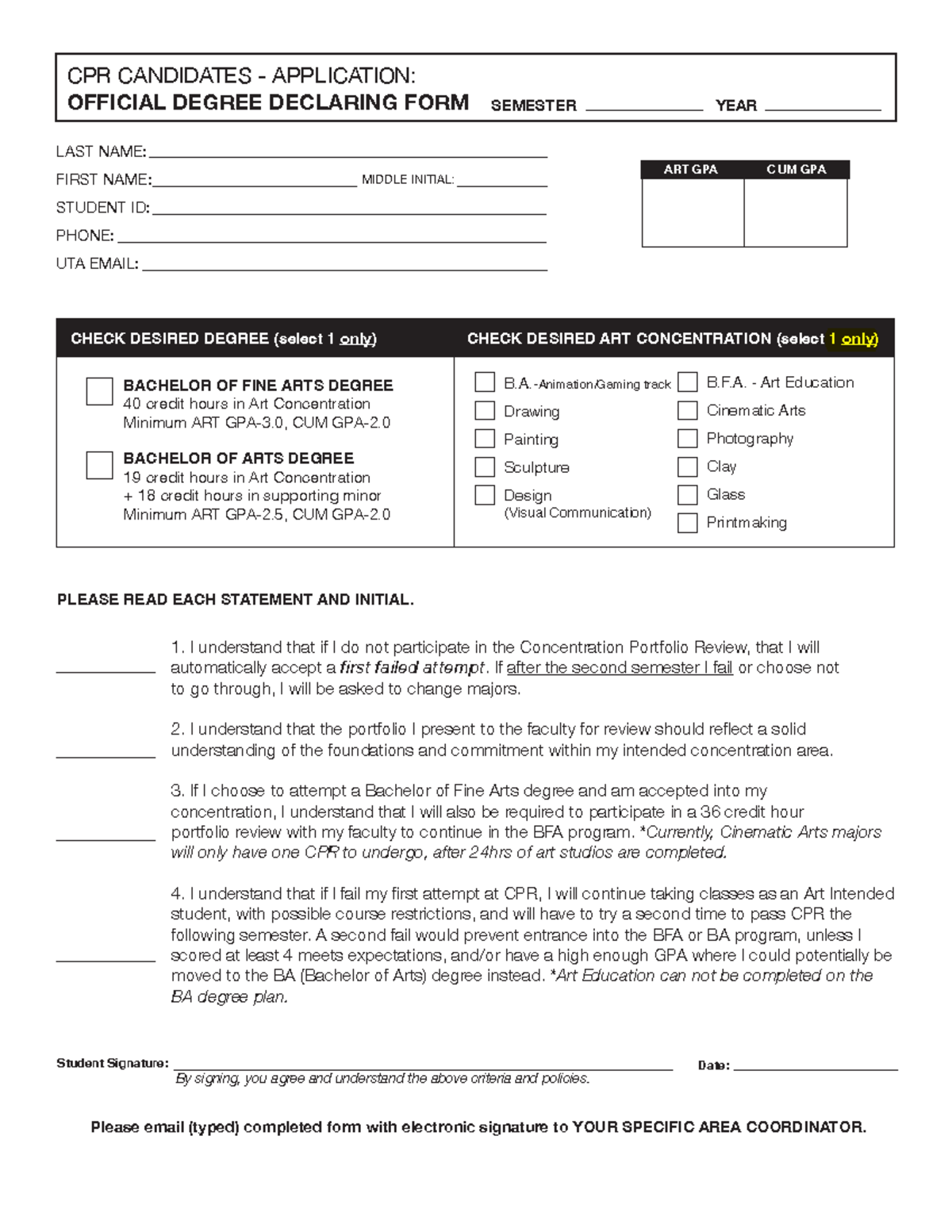 CPR Application FORM - CPR CANDIDATES - APPLICATION: OFFICIAL DEGREE ...