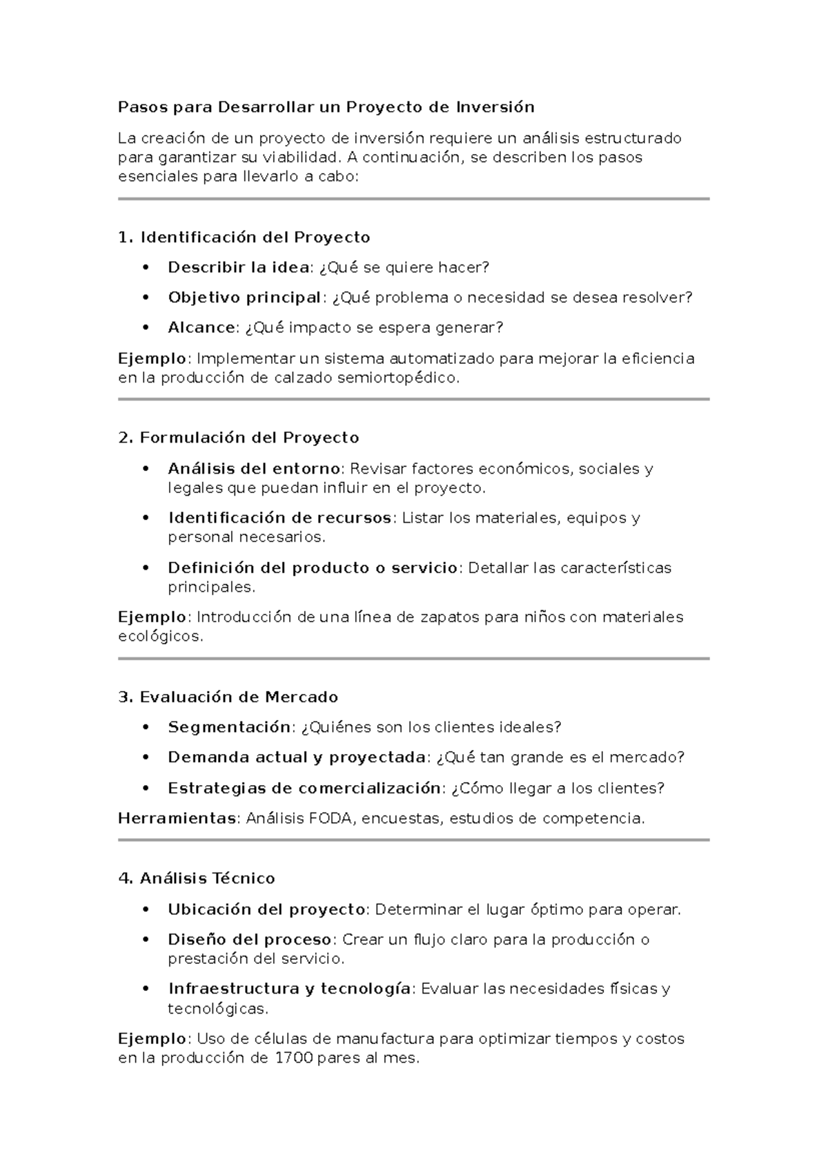 Segundo - Hola - Pasos para Desarrollar un Proyecto de Inversión La ...