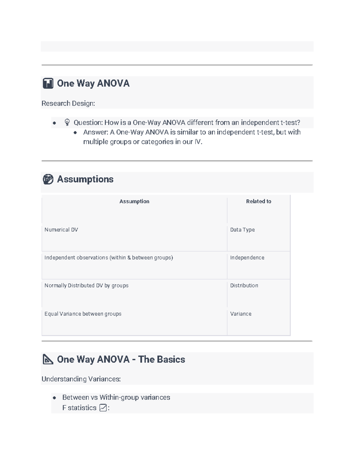 Week 6 - One way Anova - 📊 One Way ANOVA Research Design: 💡 Question ...