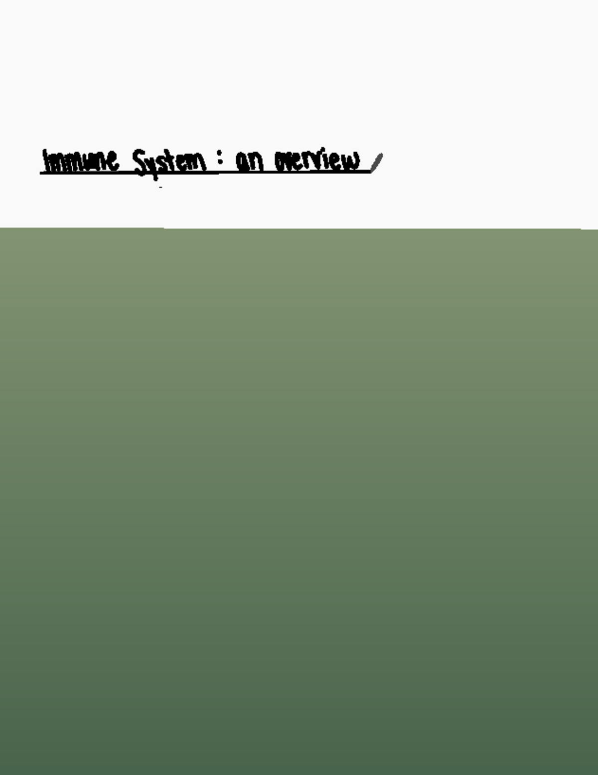 Lecture 1 Notes Immune System Overview Immune System An Overview