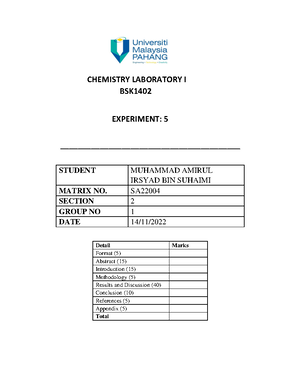 LAB 1 Chemistry - EXPERIMENT 1: SOLUBILITY AND MISCIBILITY - UMP ...
