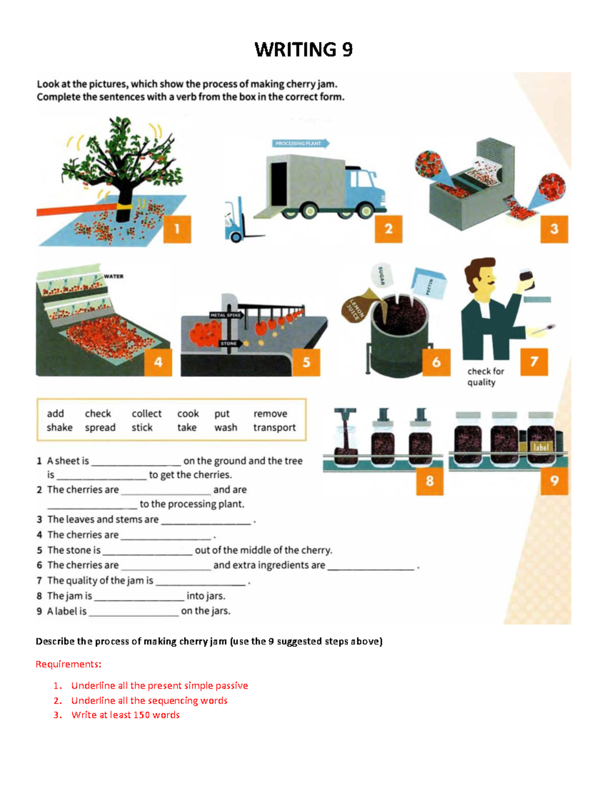 Wrting 9 - Good practice for write english - WRITING 9 Describe the ...