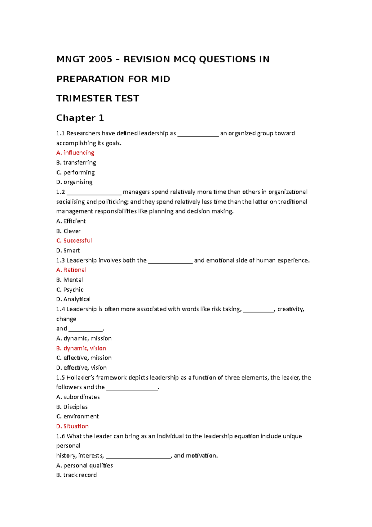 Mngt Final Cengage Questions – WZXENZ