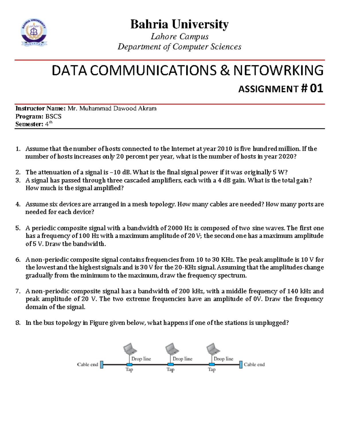 DCN-Assignment-1-Fall-2020-16102020-040338pm - Bahria University Lahore Campus Department of ...