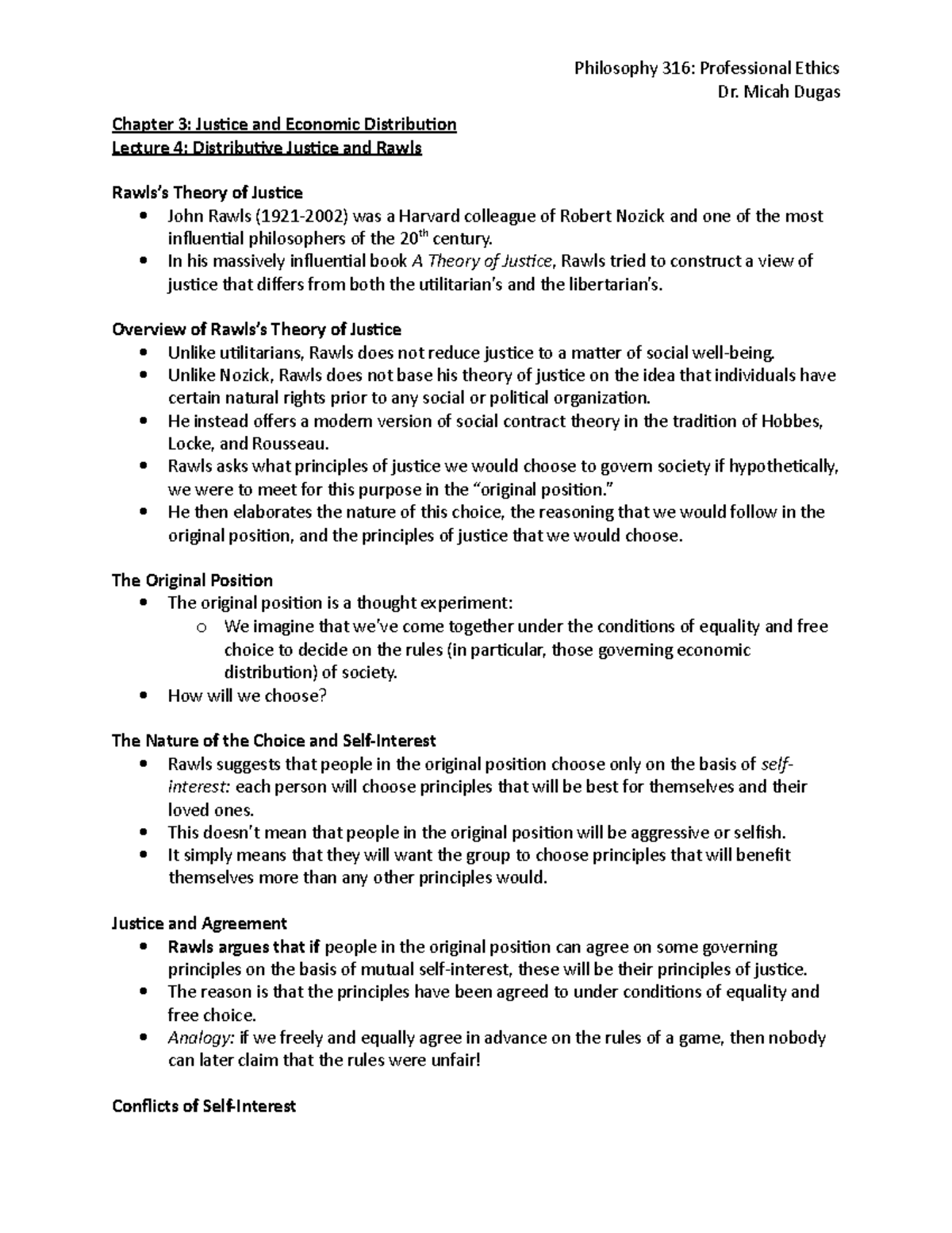 Chapter 3 - Lecture 4 - Dr. Micah Dugas Chapter 3: Justice and Economic Distribution Lecture 4 ...