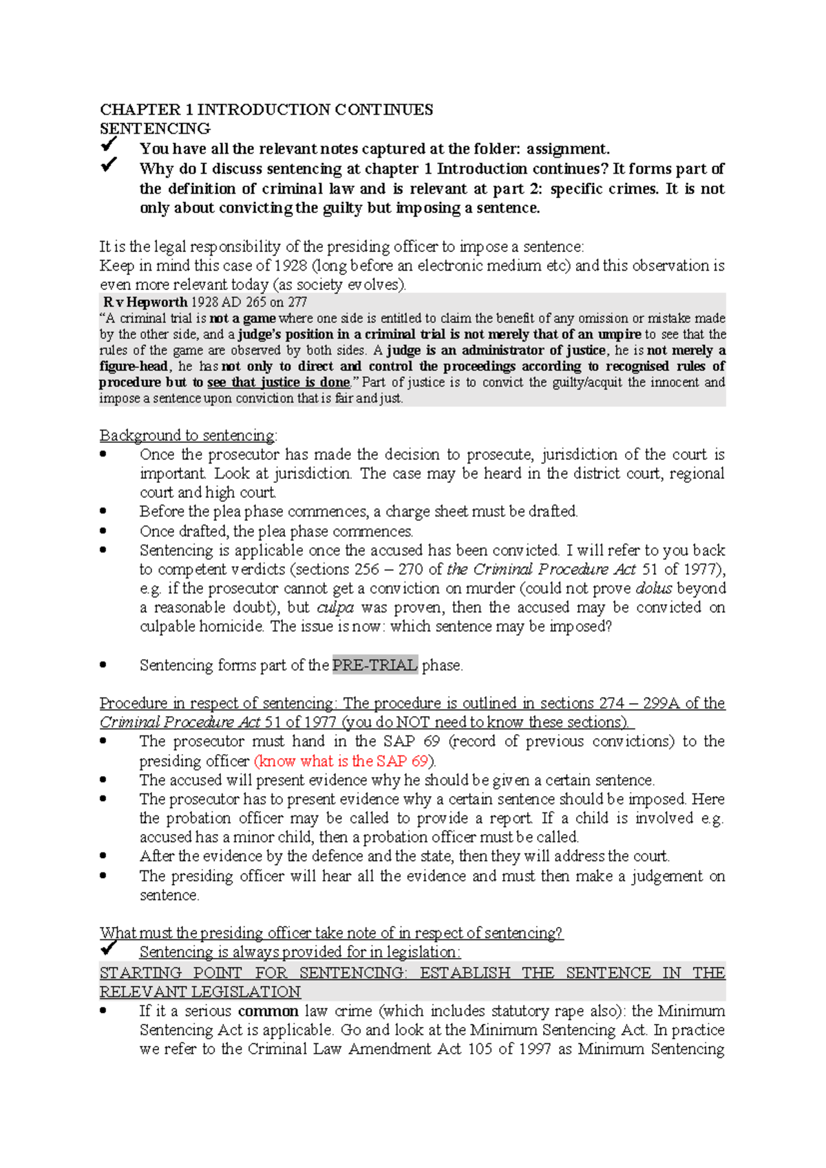 Chapter 1 Introduction continues Sentencing - CHAPTER 1 INTRODUCTION ...
