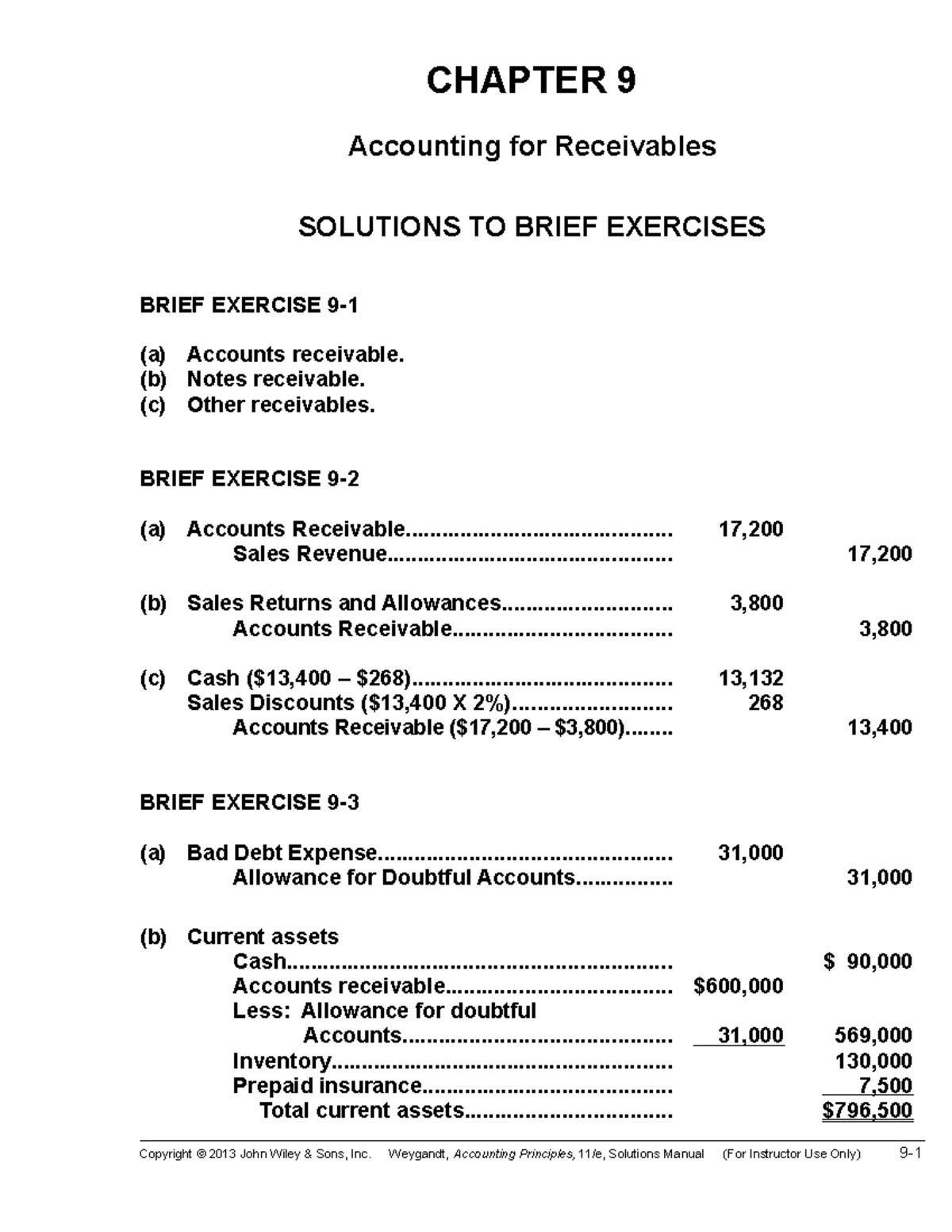 Receivable Q & A - 000000000000 - CHAPTER 9 Accounting for Receivables ...