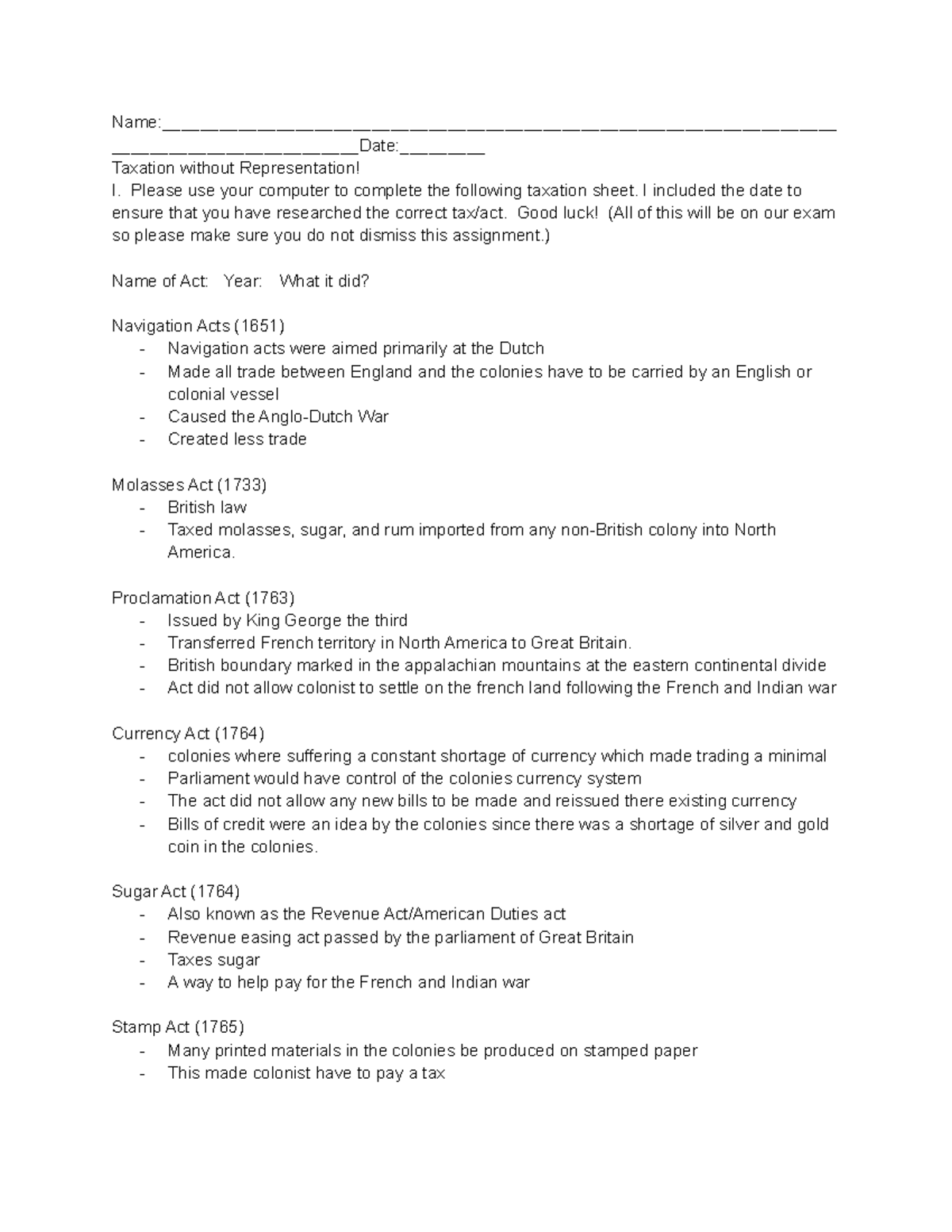 Road to Revolution Taxes NEW - - Studocu