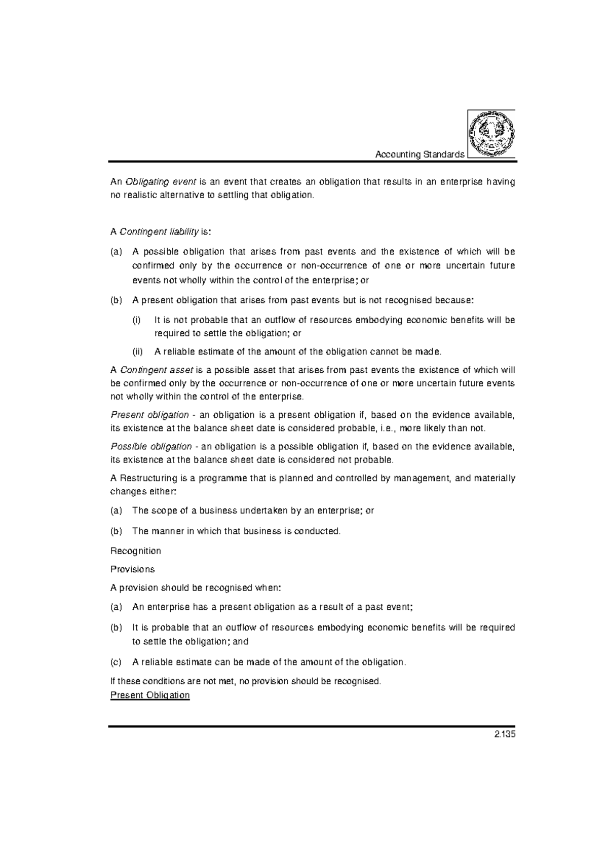 Advanced Accounting- Contingent liability - Accounting Standards An ...