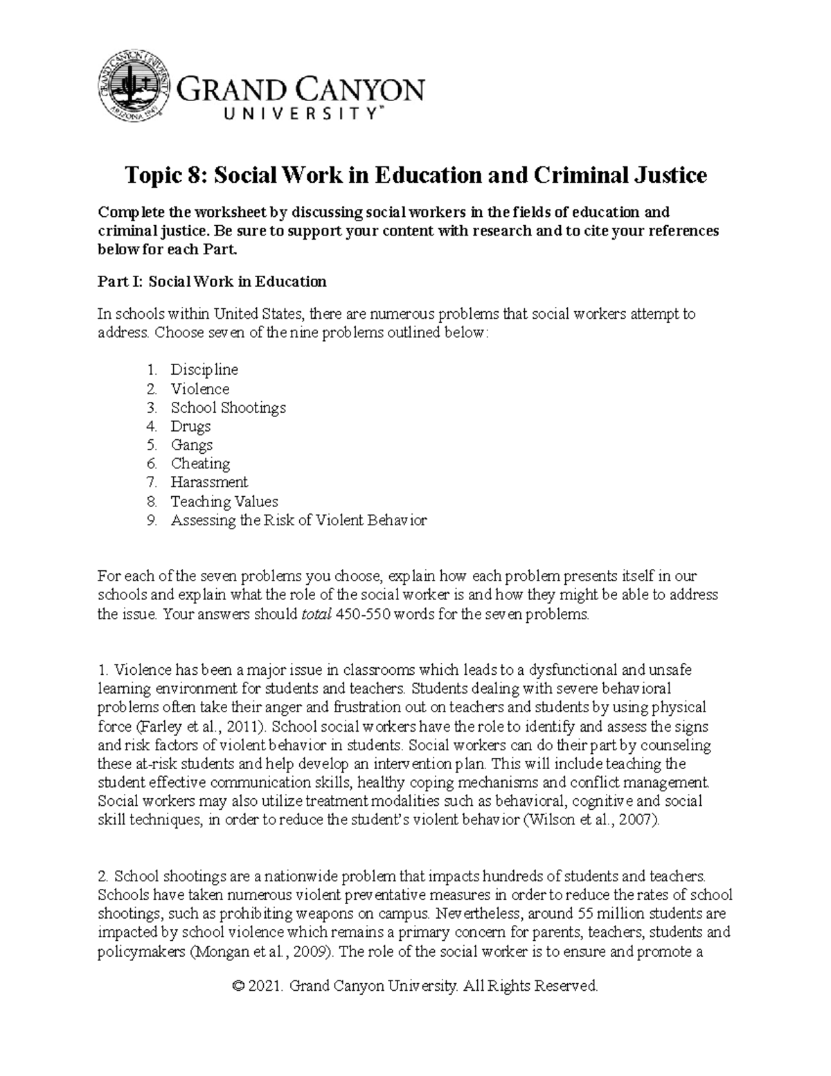 SOC-372-RS-Topic 8 Social Work in Education and Criminal Justice ...