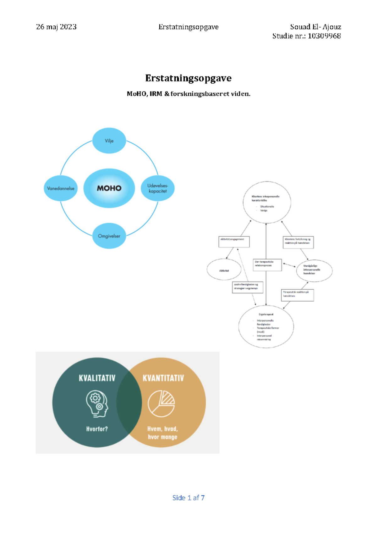 Erstatningsopgave - Studie nr.: 10309968 Erstatningsopgave MoHO, IRM ...