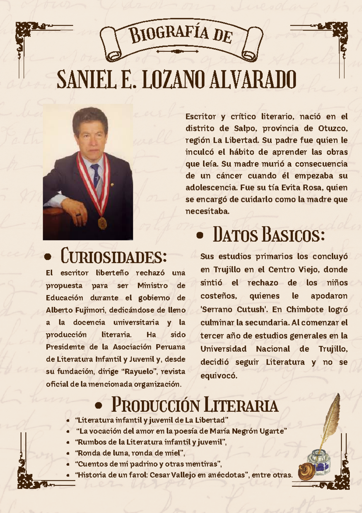 Saniel Eufemio Lozano Alvarado - SANIEL E. LOZANO ALVARADO B i o g r ...