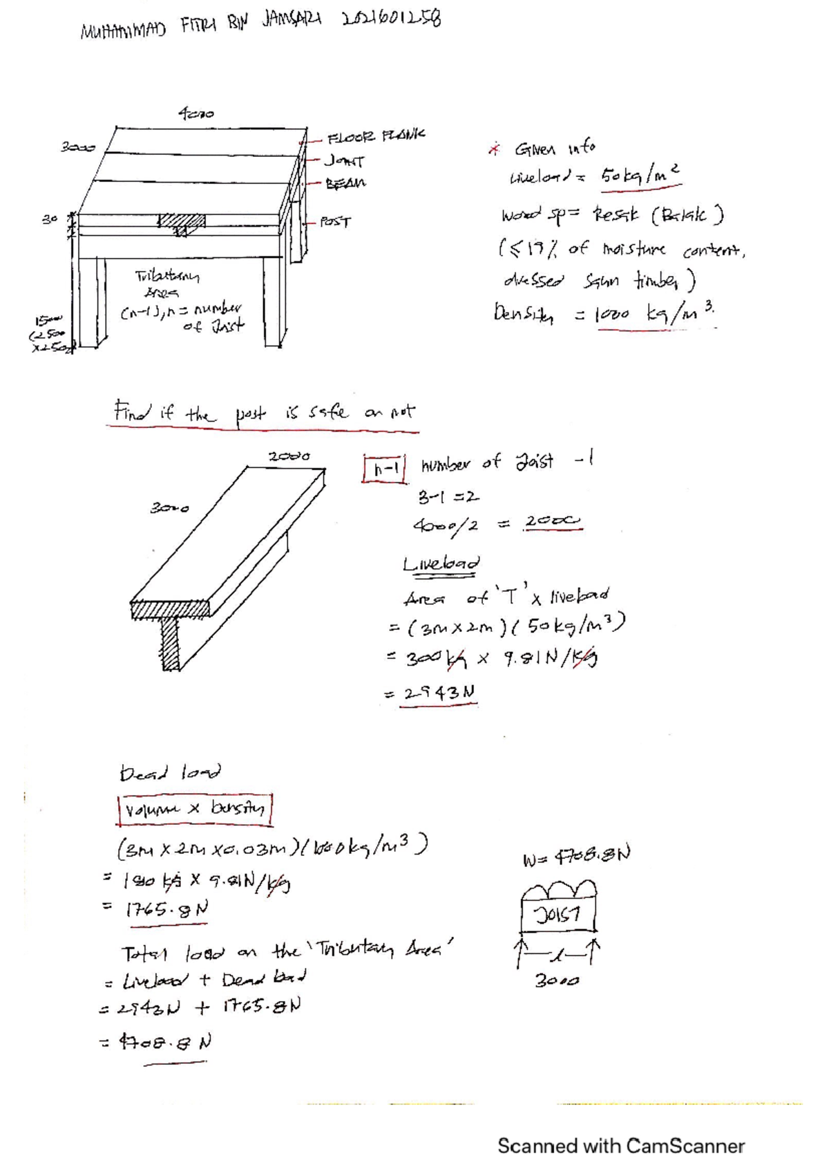 Lower timber structure and safety calculation Muhammad Fitri Jamsari ...
