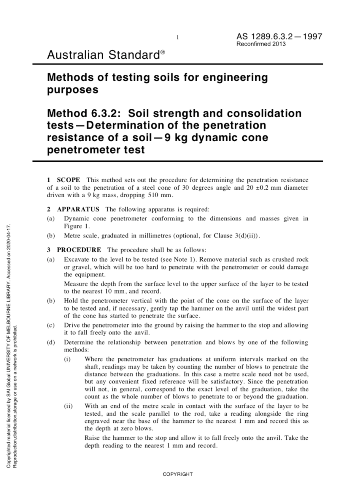 DCP - Extract from AS 1289.6 - CVEN90044 - Studocu