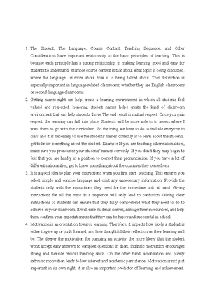 Summary tefl Some Basic Classroom Techniques - JOHN HAYCRAFT_CHAPTER 2 Some Basic Classroom ...
