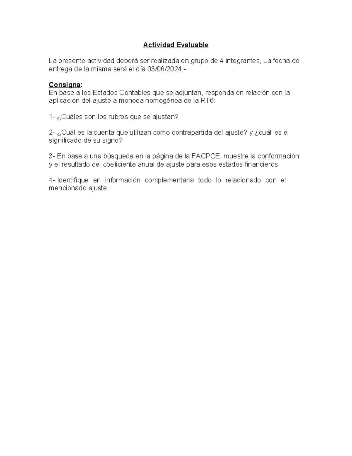 Actividad Evaluable TC II - Actividad Evaluable La presente actividad ...