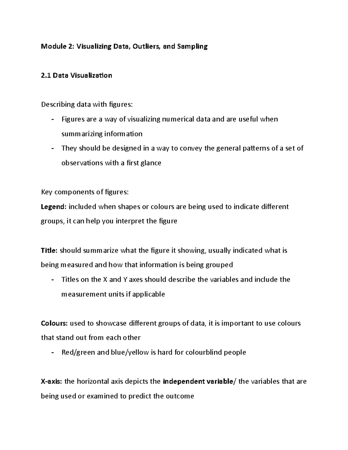 Module 2 - Module 2: Visualizing Data, Outliers, and Sampling 2 Data Visualization Describing ...