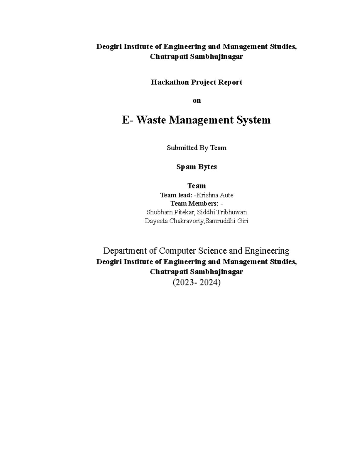 E-Waste Report - RGREG - Deogiri Institute of Engineering and ...