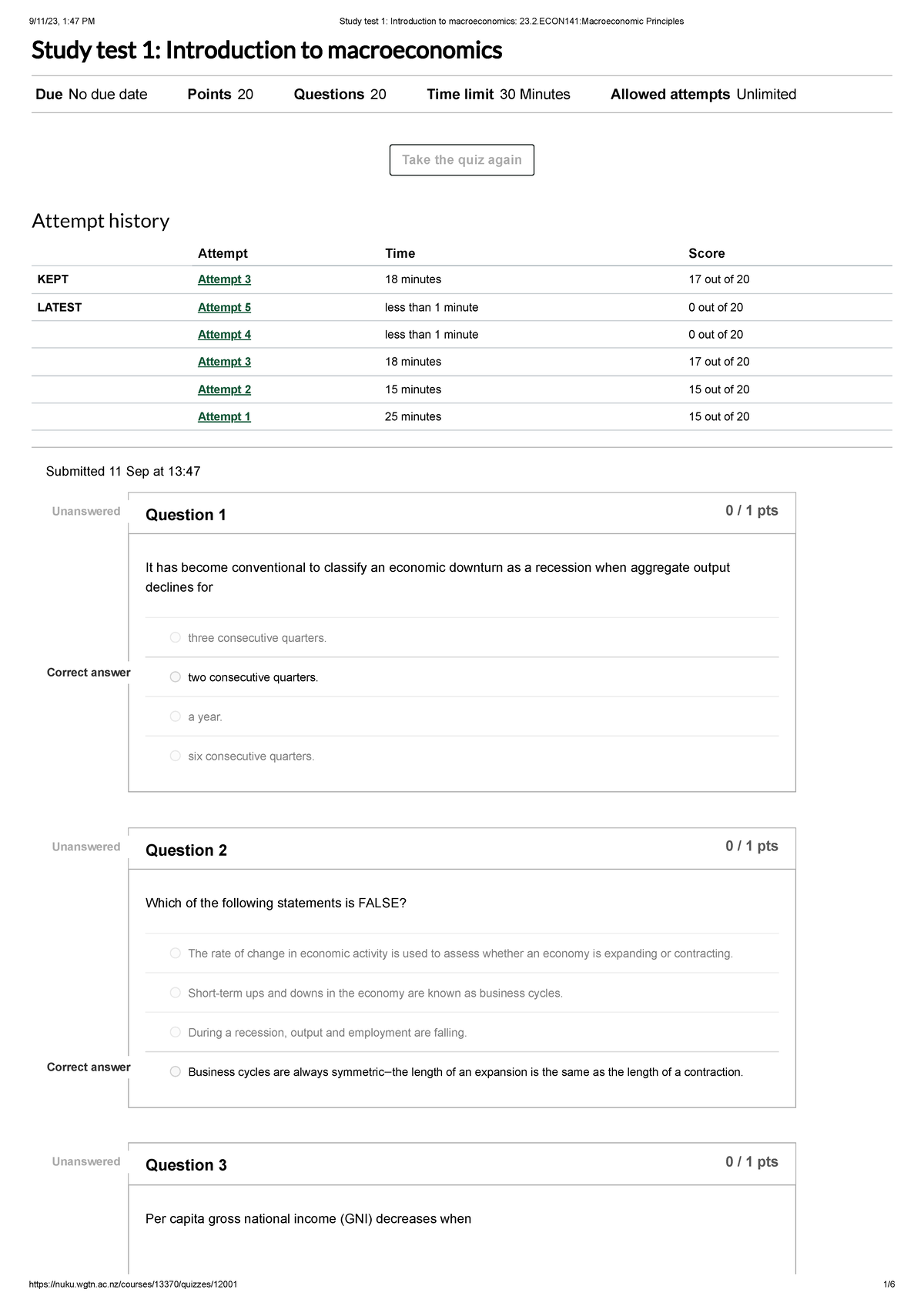 Study test 1B - Correct answer two consecutive quarters. a year. six ...