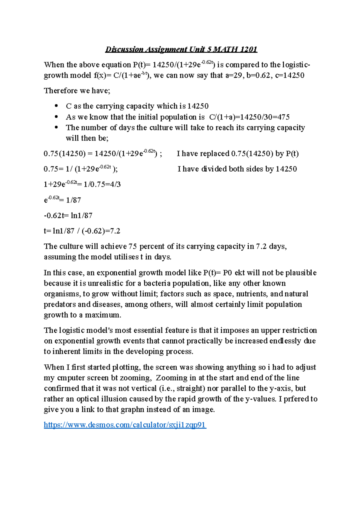 Discussionassignment unit 5 math 1201 - Discussion Assignment Unit 5 ...