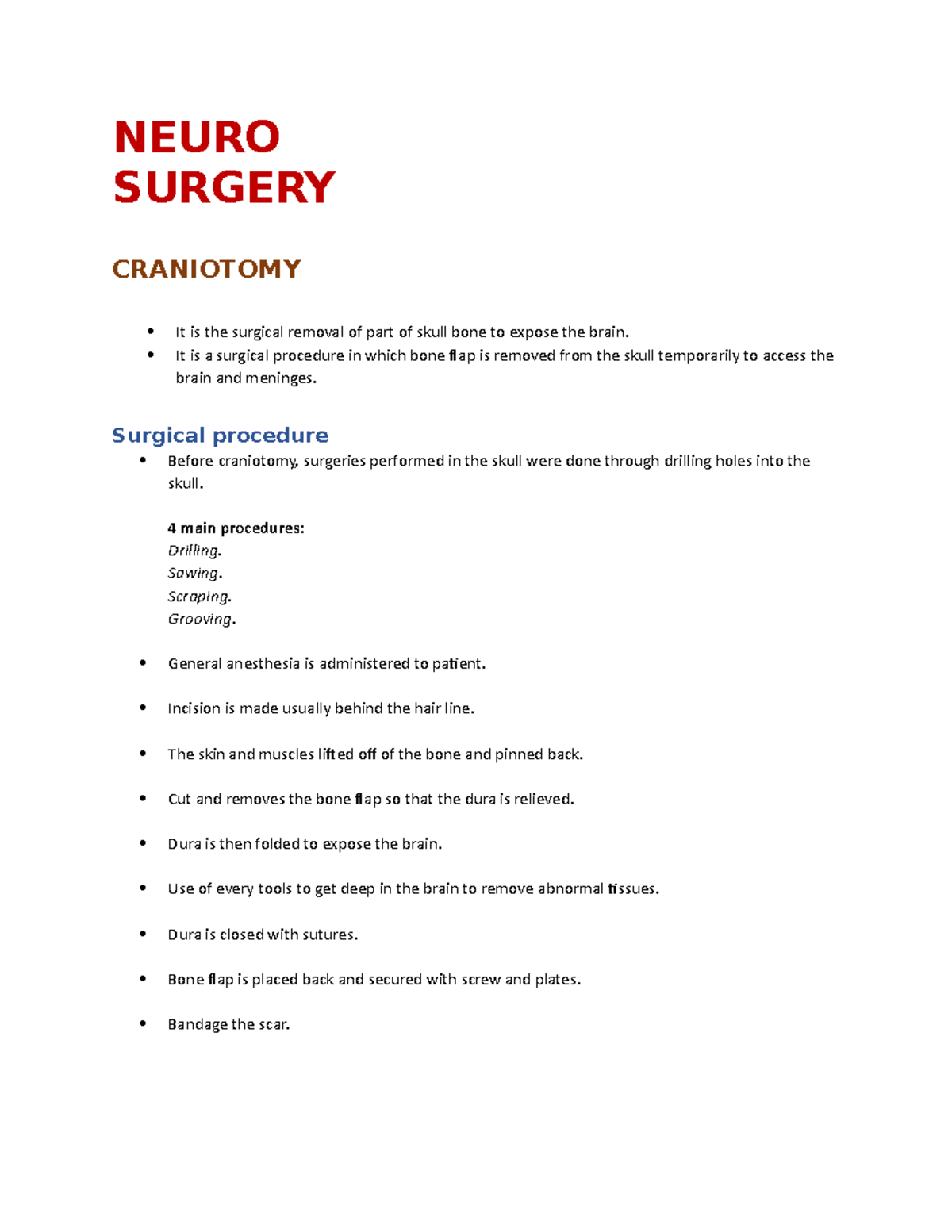 Neuro surgery part 1 - Its a description about surgeries - NEURO ...