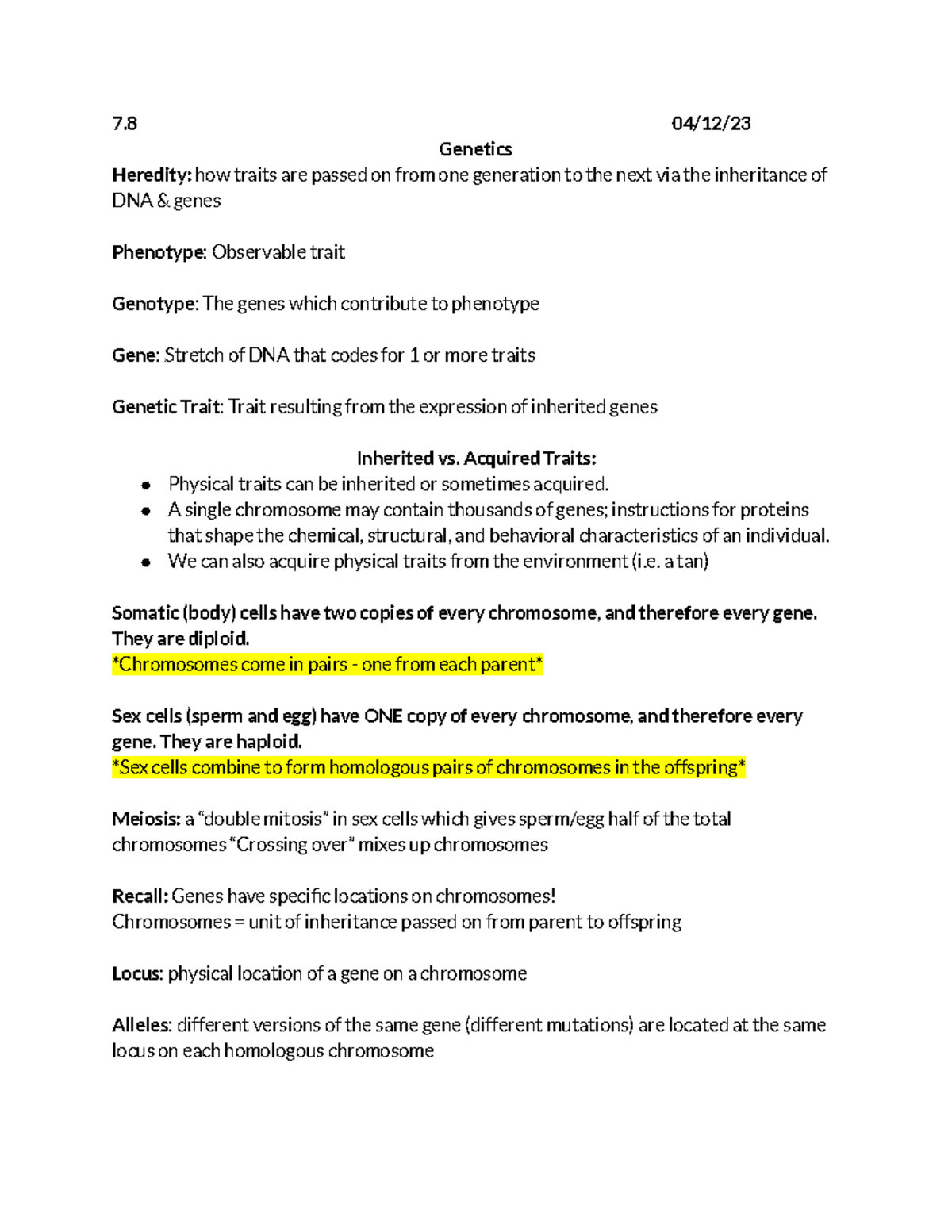 Bio Unit 7 DNA - Notes from a DNA Unit of a basic biology course. - 7 ...
