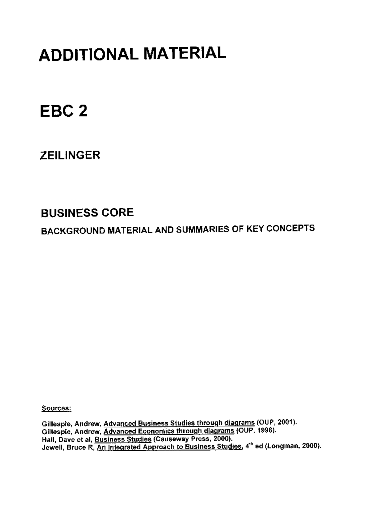 Additional Material - Studocu