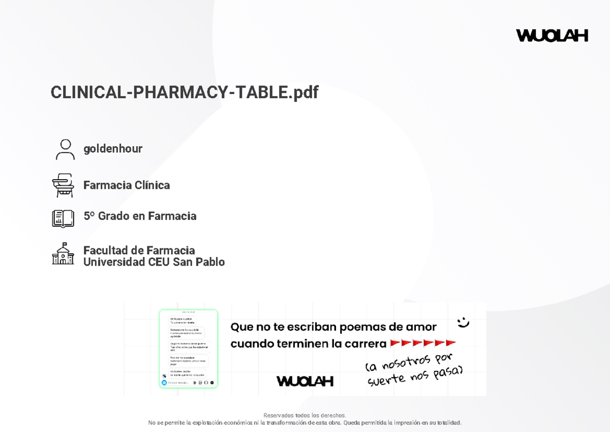 Clinical Pharmacy Table - CLINICAL-PHARMACY-TABLE goldenhour Farmacia ...