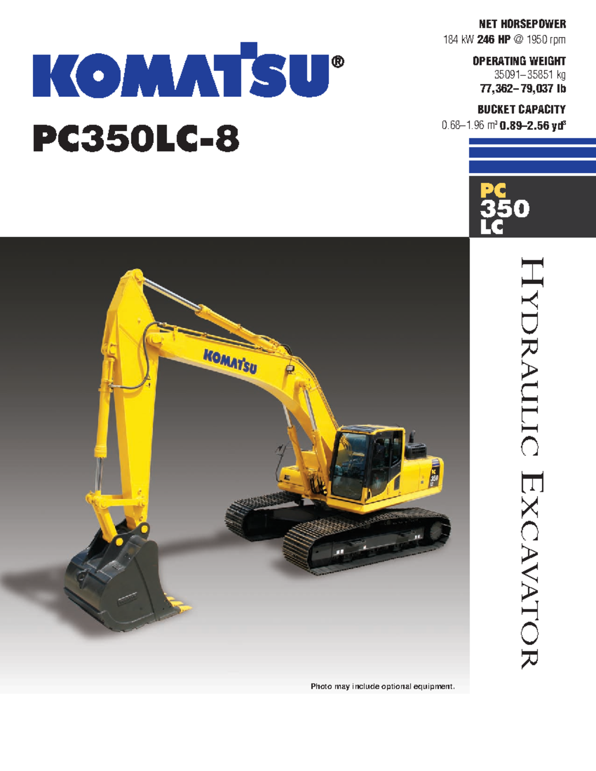 Catalogo-PC350LC-8 - NADA - PC350LC- NET HORSEPOWER 184 kW 246 HP ...