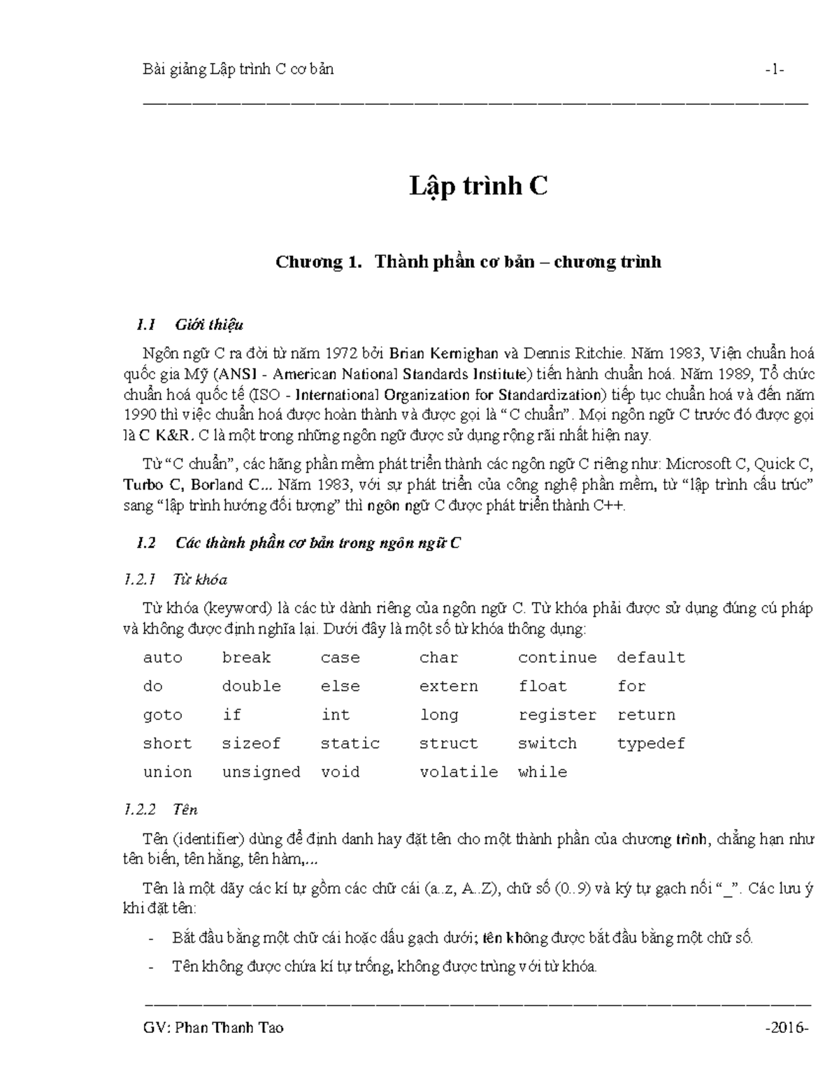 Lap Trinh C-Co ban - no cap - - Studocu