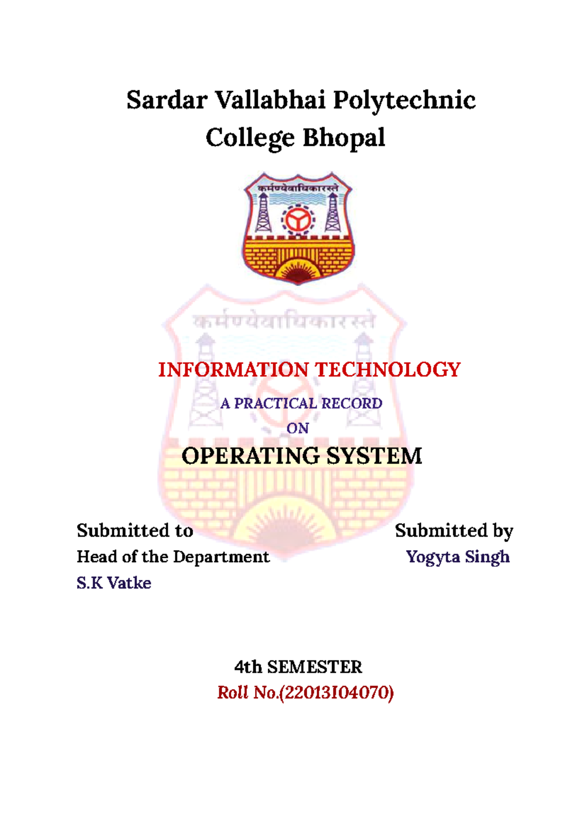 Operating System practicals - Sardar Vallabhai Polytechnic College ...