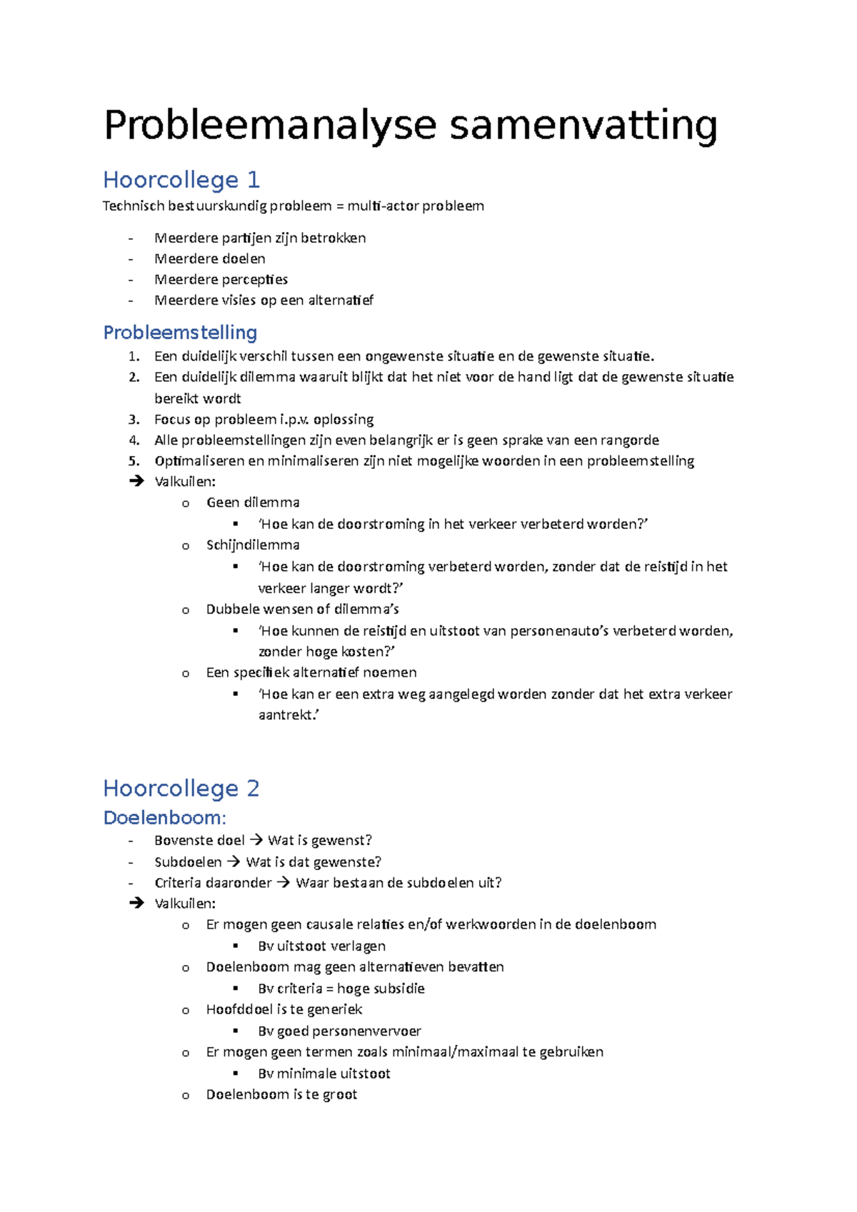 Probleemanalyse samenvatting - Een duidelijk verschil tussen een ...