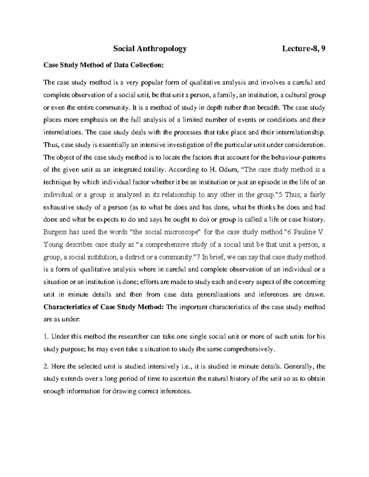 Lecture 8,9-converted - Social Anthropology Lecture-8, 9 Case Study ...