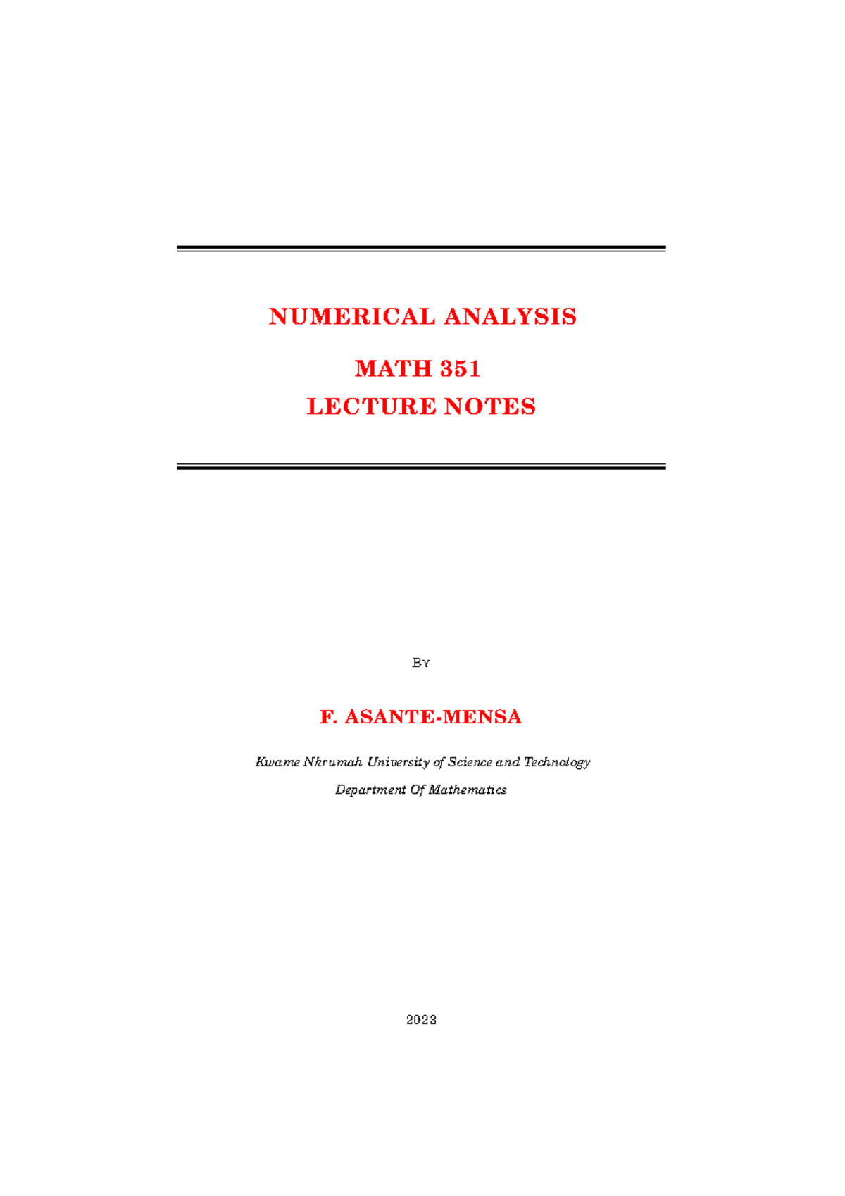 Numerical analysis, method for engineers(Civil engineering, electrical engineering) - NUMERICAL ...