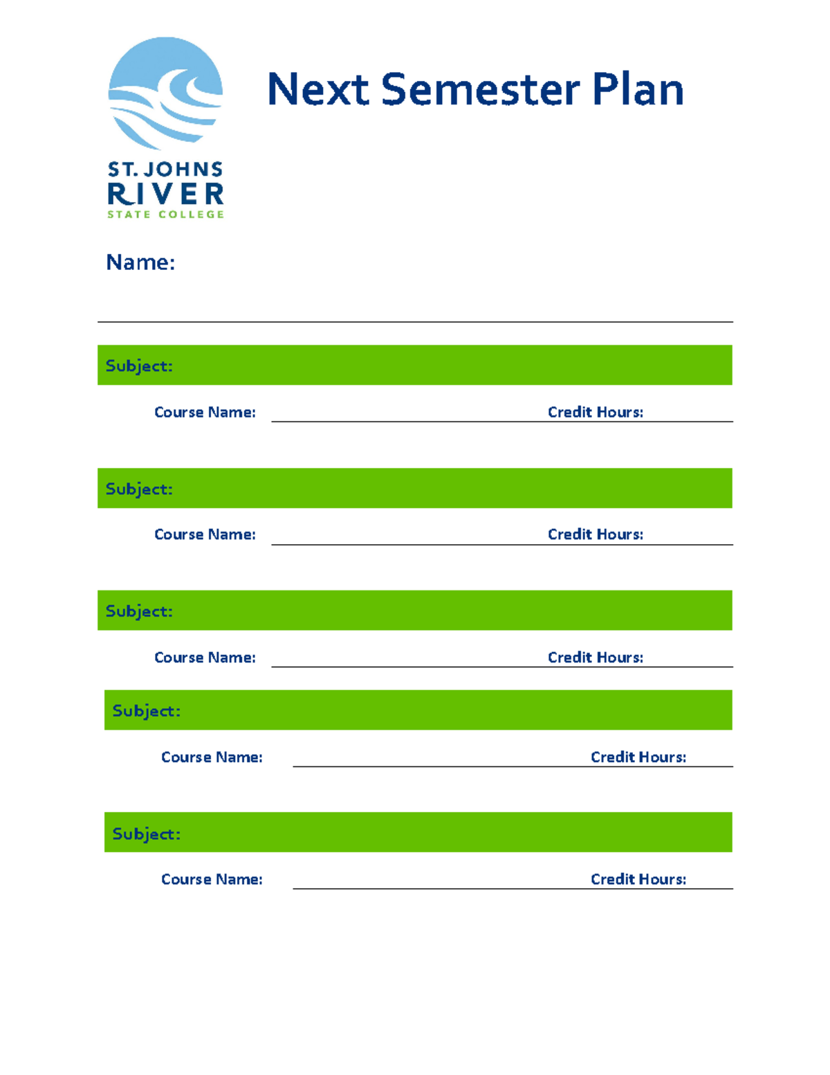Next Semester Plan Form-2 - SLS 1122 - Next Semester Plan Name: Subject ...