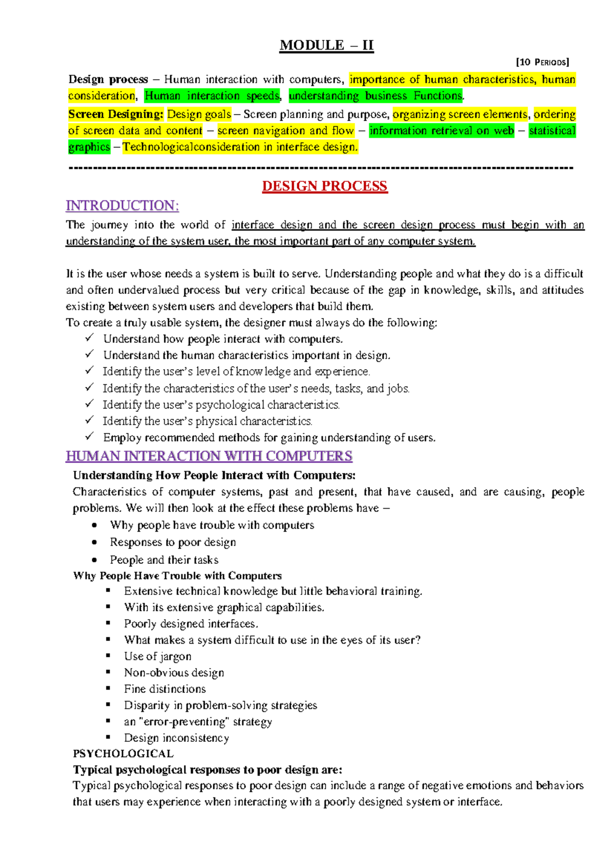 Module-2 - Summary Artifical intelligence and data science - MODULE – II [10 PERIODS] Design ...