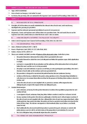 T2 MLL391 Civil Procedure Notes - Civil Procedure and MLL Trimester ...