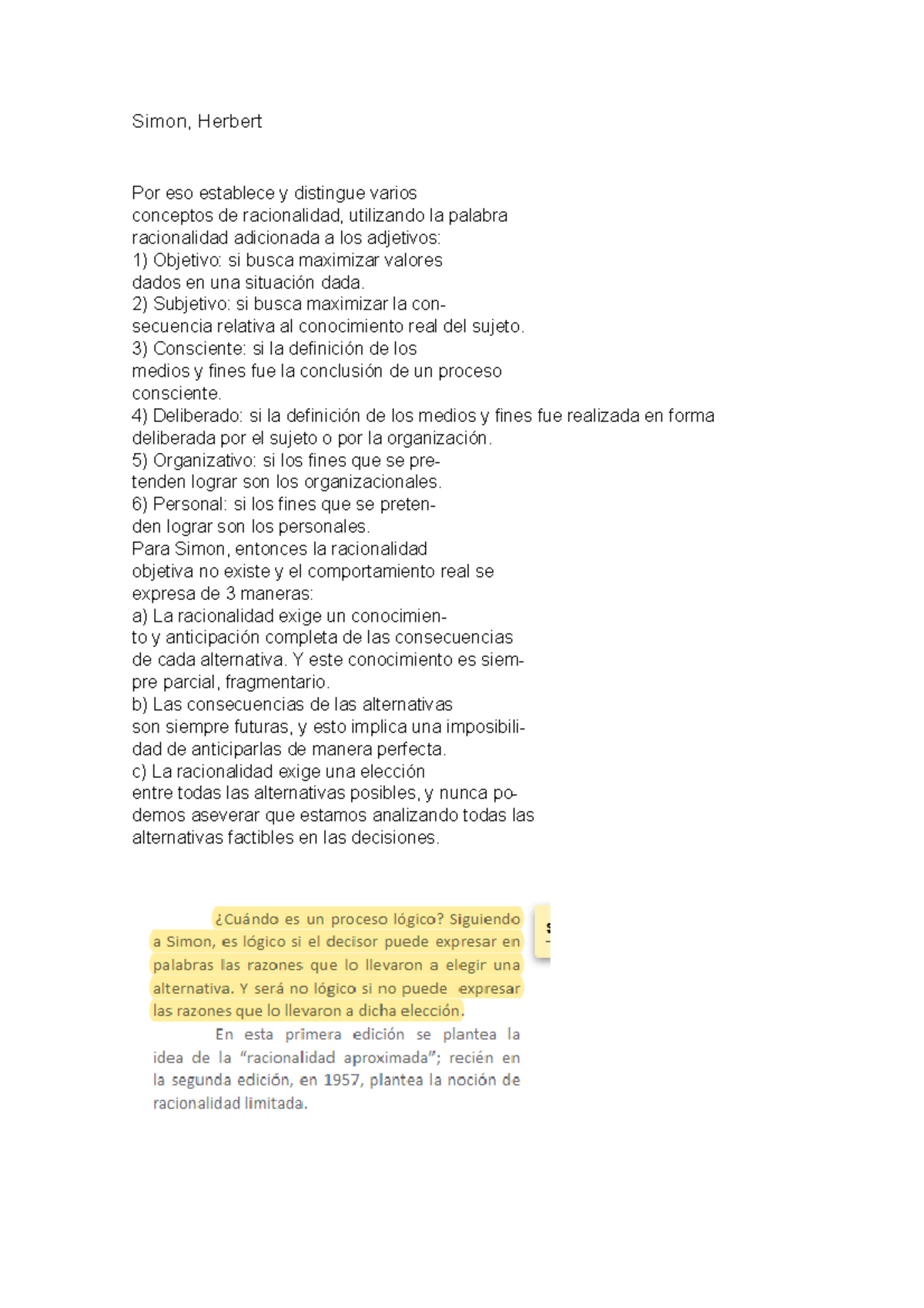Simon - libro lectura - Simon, Herbert Por eso establece y distingue ...