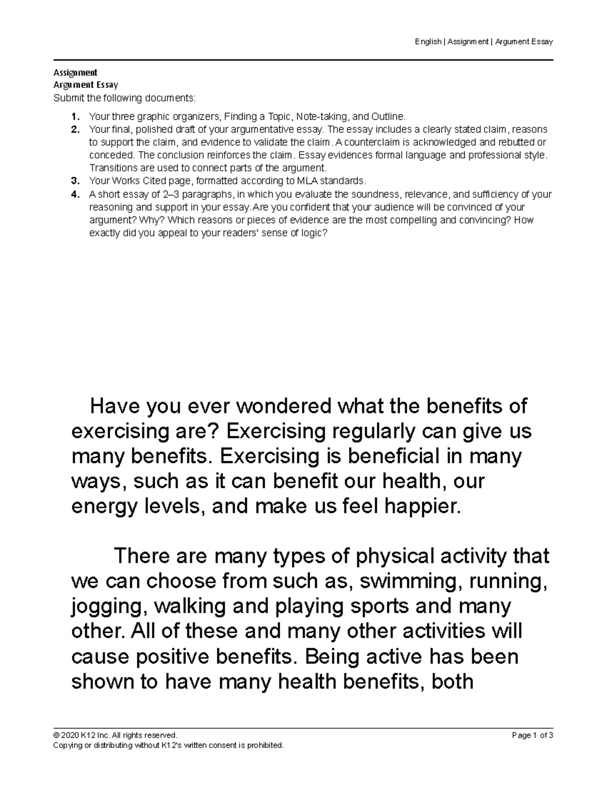 2.10 argumentative essay - English | Assignment | Argument Essay ...