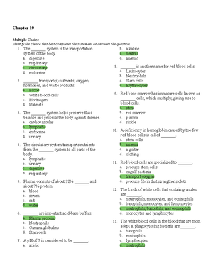 Chapter 6 - central nervous system - Chapter 6 Multiple Choice Identify the choice that best ...