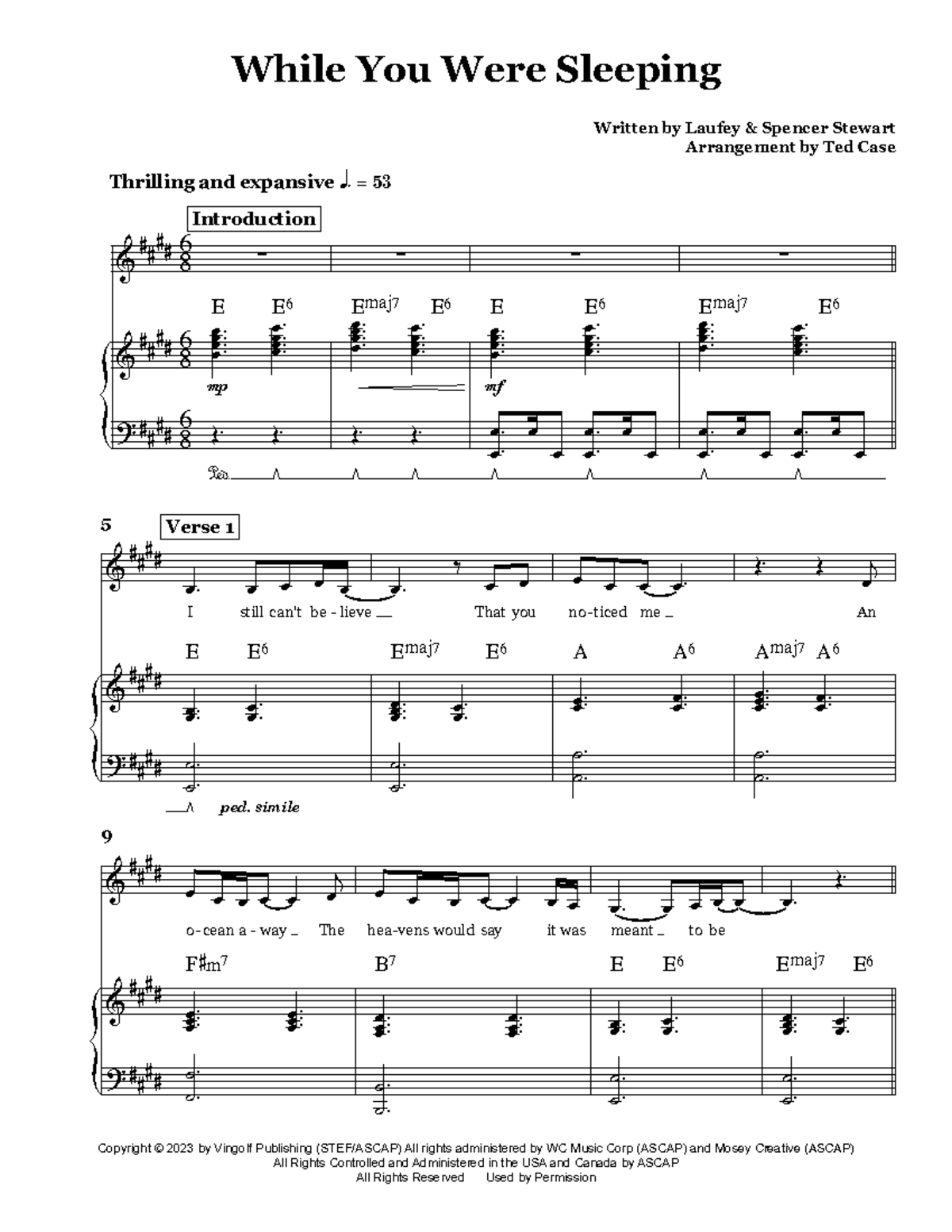 05 While You Were Sleeping piano & vocal - { { { Written by Laufey & Spencer Stewart Arrangement ...